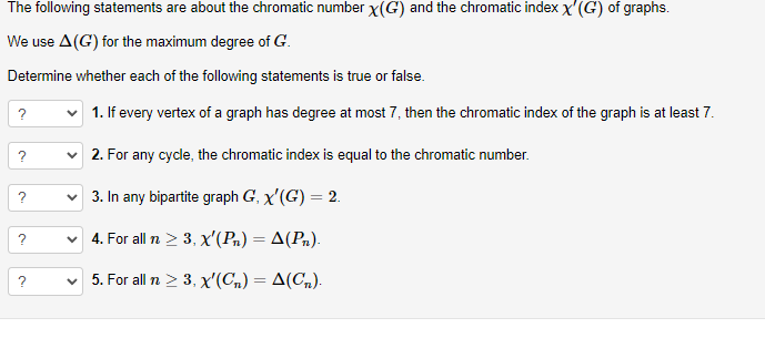 Solved The following statements are about the chromatic | Chegg.com