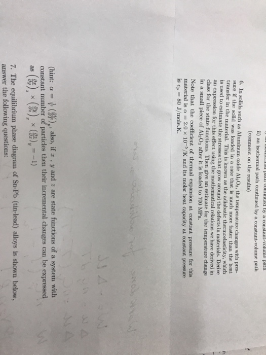 Solved i) an isothermal path continued by a constant-volume | Chegg.com