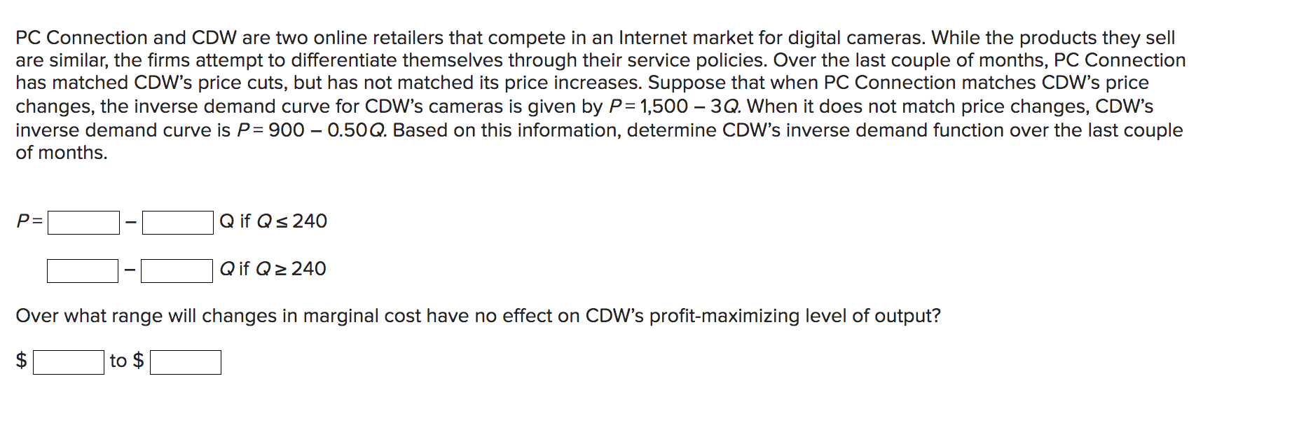 Solved PC Connection and CDW are two online retailers that | Chegg.com