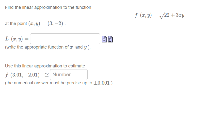 Find the linear approximation to the | Chegg.com