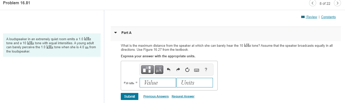 Solved A loudspeaker in an extremely quiet room emits a | Chegg.com