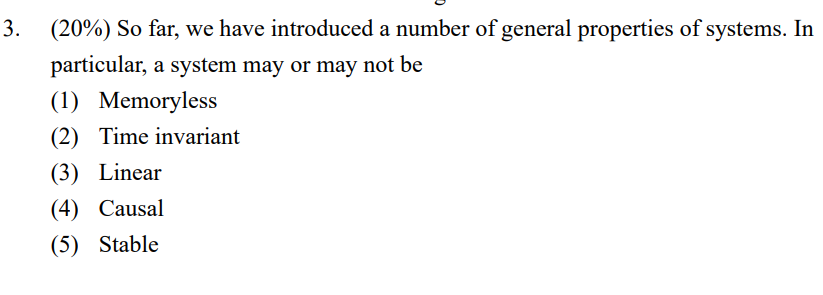 Solved (20\%) So far, we have introduced a number of general | Chegg.com