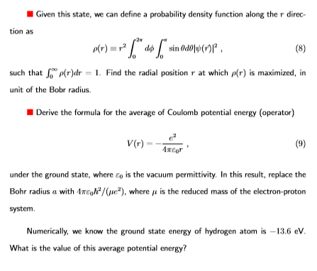 Solved Consider electron in the ground state of the hydrogen | Chegg.com