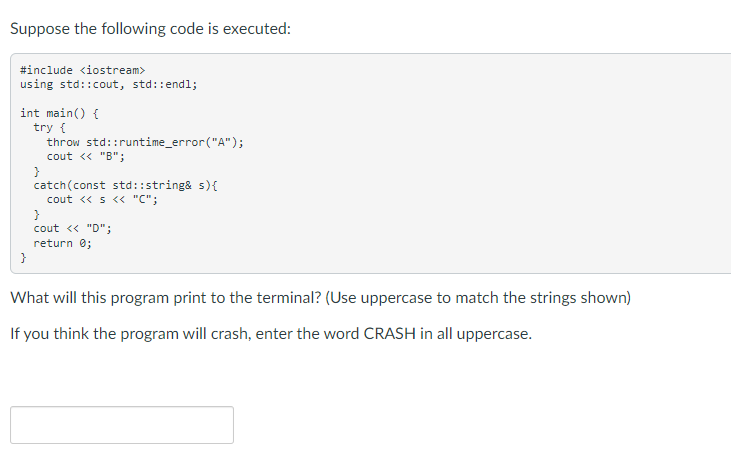 Solved Suppose the following code is executed: #include | Chegg.com