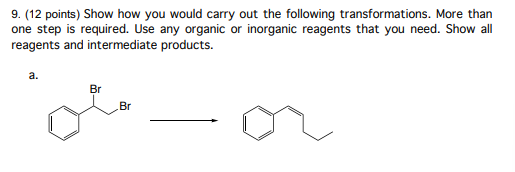 Solved 9. (12 points) Show how you would carry out the | Chegg.com