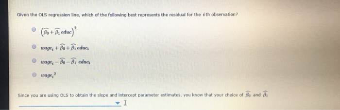 Solved 6. Ordinary least squares residuals for simple linear | Chegg.com