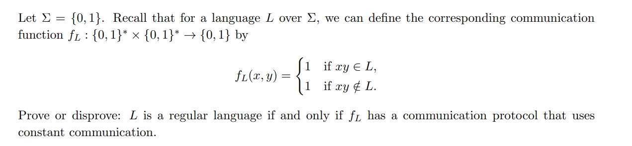Solved Let Σ={0,1}. ﻿Recall that for a language L ﻿over | Chegg.com
