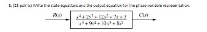Solved 3. (25 points) Write the state equations and the | Chegg.com