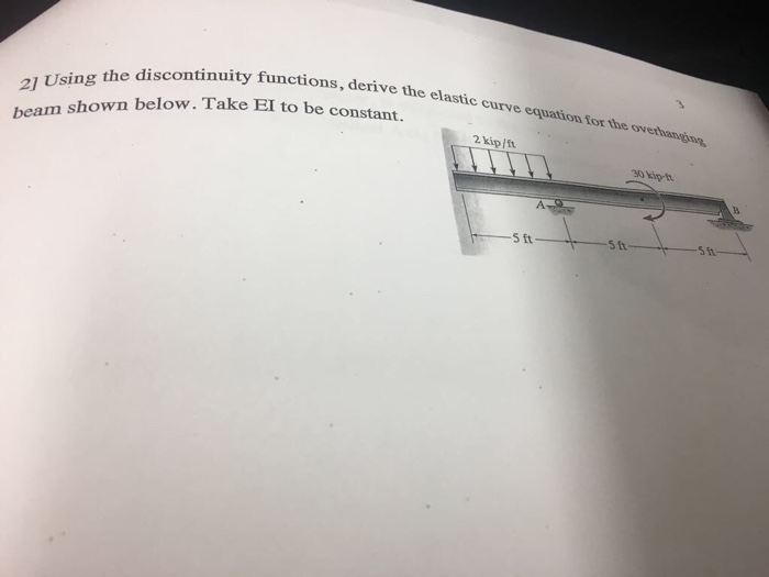 Solved Using the discontinuity functions, derive the elastic | Chegg.com