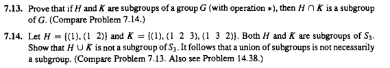 Solved 7.13. Prove that if H and K are subgroups of a group | Chegg.com