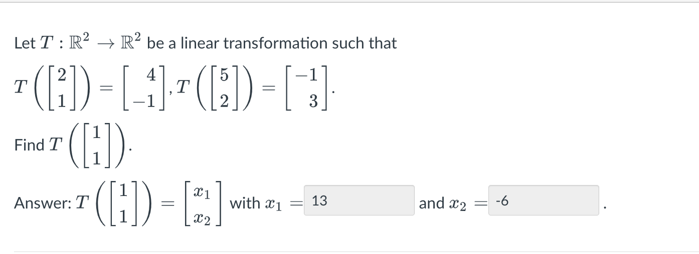 Solved Let T:R2 + R2 be a linear transformation such that a | Chegg.com