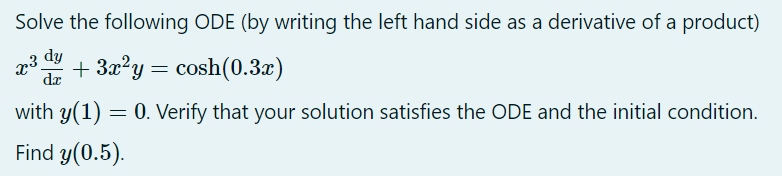 Solved Solve the following ODE (by writing the left hand | Chegg.com