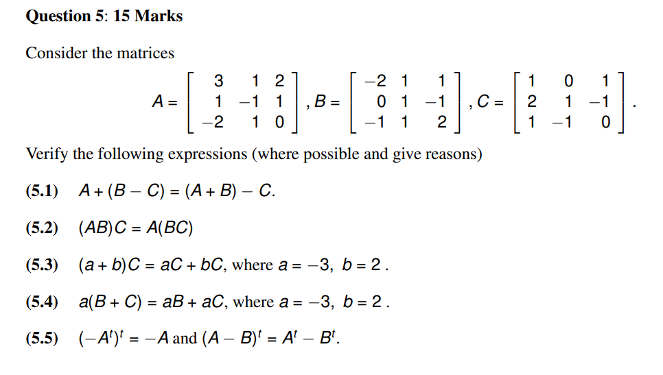 Solved Consider the matrices | Chegg.com