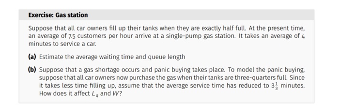 Solved Exercise: Gas station Suppose that all car owners | Chegg.com
