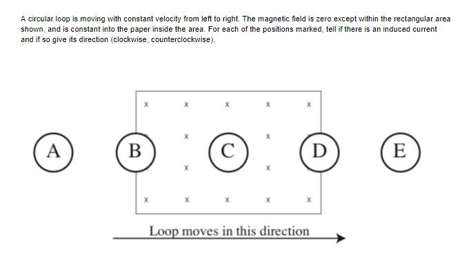 Solved A circular loop is moving with constant velocity from | Chegg.com