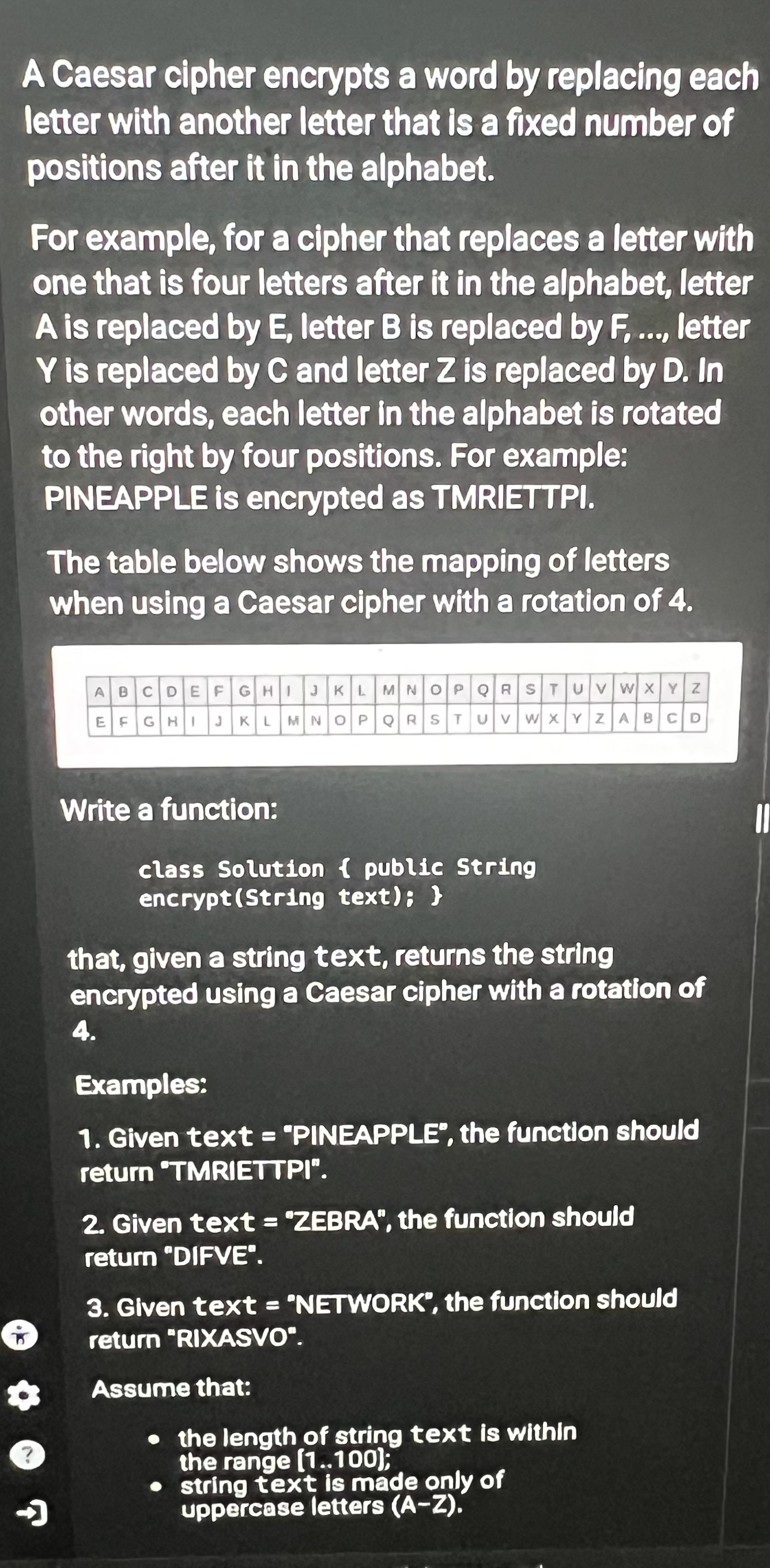 Solved A Caesar cipher encrypts a word by replacing each | Chegg.com