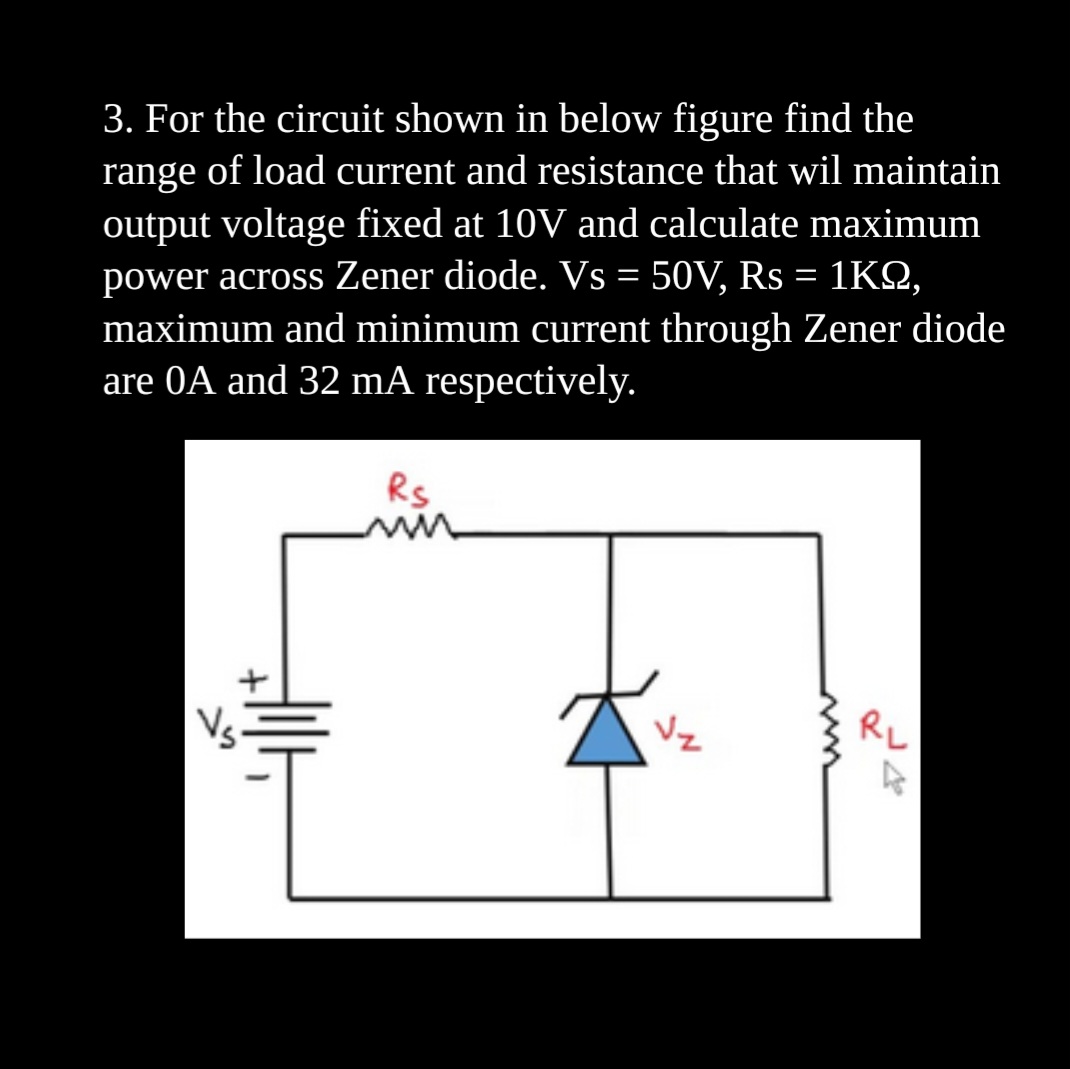 Solved 3. For the circuit shown in below figure find the | Chegg.com
