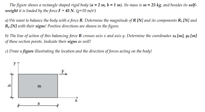Solved The figure shows a rectangle shaped rigid body (a = 2 | Chegg.com
