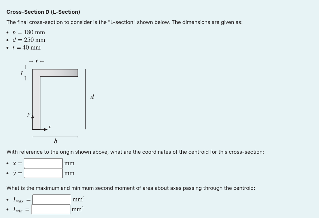 Solved Cross-Section C (I-Section) The third cross-section | Chegg.com