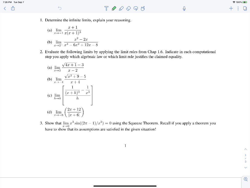 Solved 7:26 PM Tue Sep 7 100% TOO + SO 1. Determine the | Chegg.com