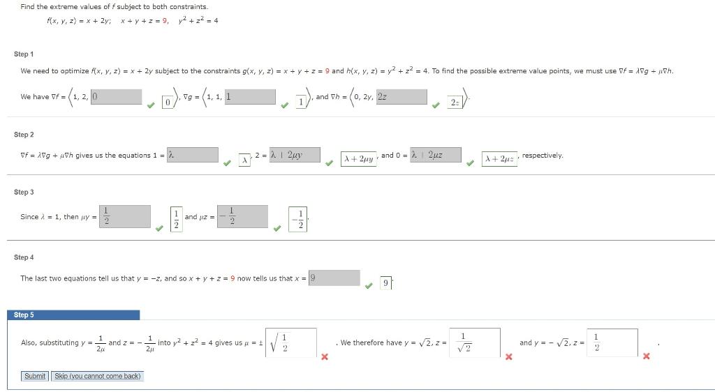 Solved Find the extreme values of f subject to both | Chegg.com