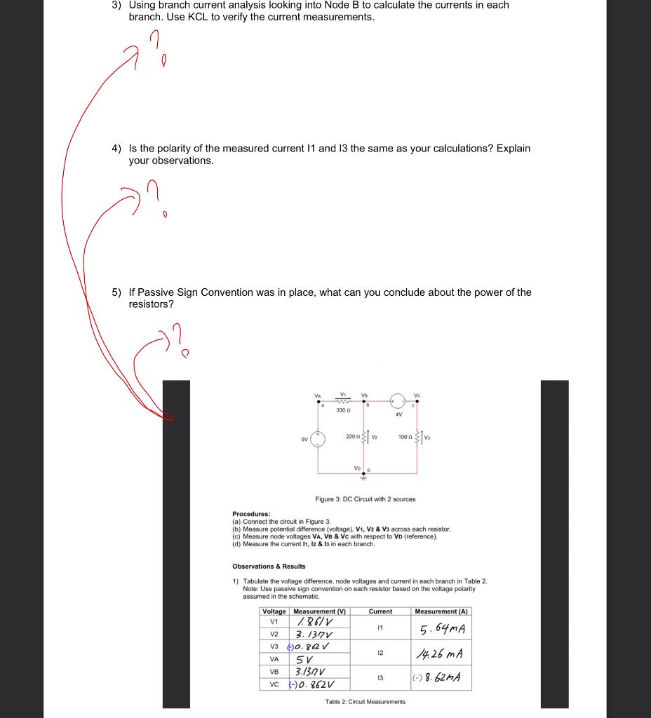 Solved 3) Using branch current analysis looking into Node B | Chegg.com