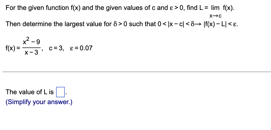 Solved For The Given Function Fx And The Given Values Of C 0193