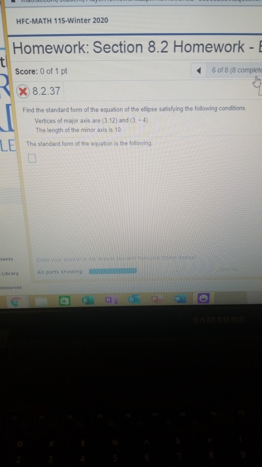 Solved HFC-MATH 115-Winter 2020 Homework: Section 8.2 | Chegg.com