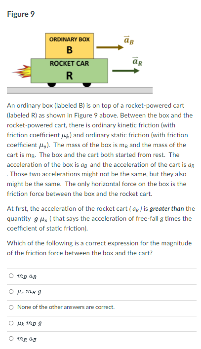 Solved Figure 9 ав ORDINARY BOX B ROCKET CAR R ār An | Chegg.com