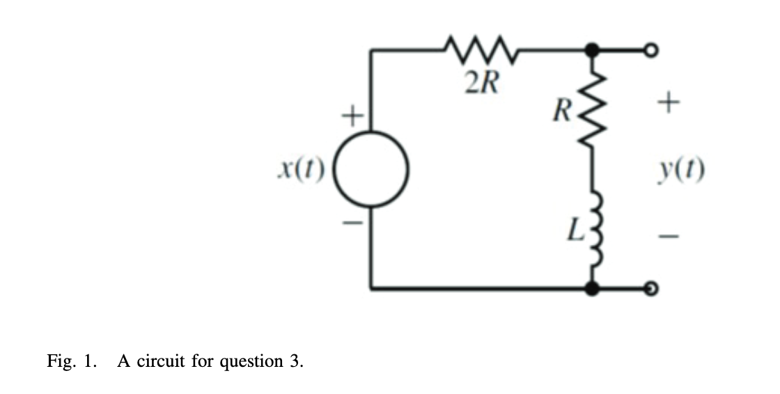 [Solved]: Question 3. Consider the circuit of Fig. 1 . Fi