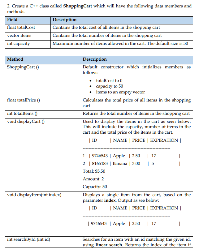 Solved For this assignment you will be building a shopping | Chegg.com