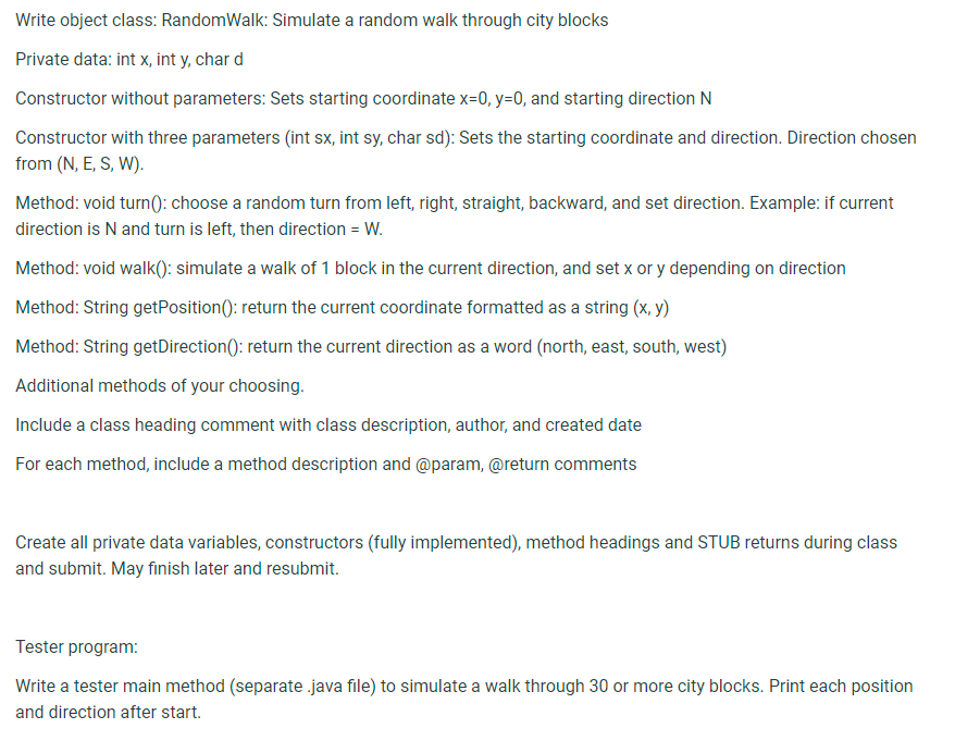 Solved Private data: int x, int y, char d Constructor | Chegg.com
