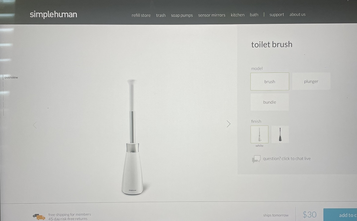 Solved Using the Simplehuman Toilet Brush (shown below), | Chegg.com