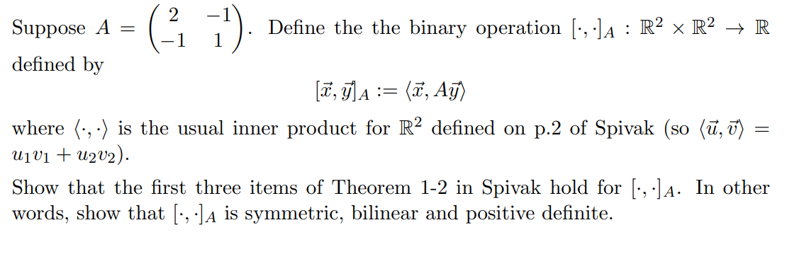 Solved = (21 ;-) Suppose A Define the the binary operation | Chegg.com