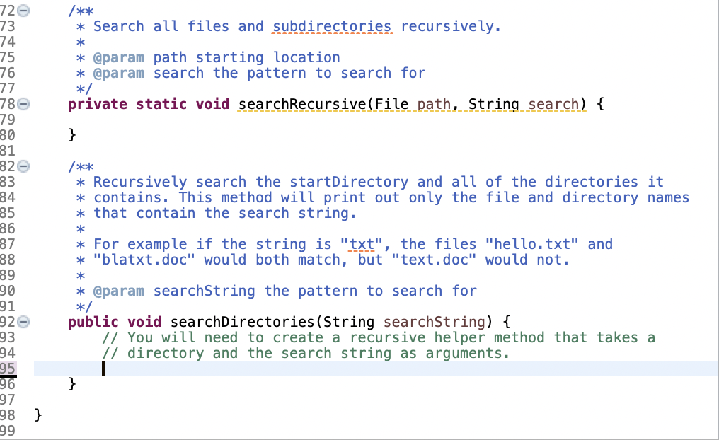 Solved * /*** * Search all files and subdirectories | Chegg.com