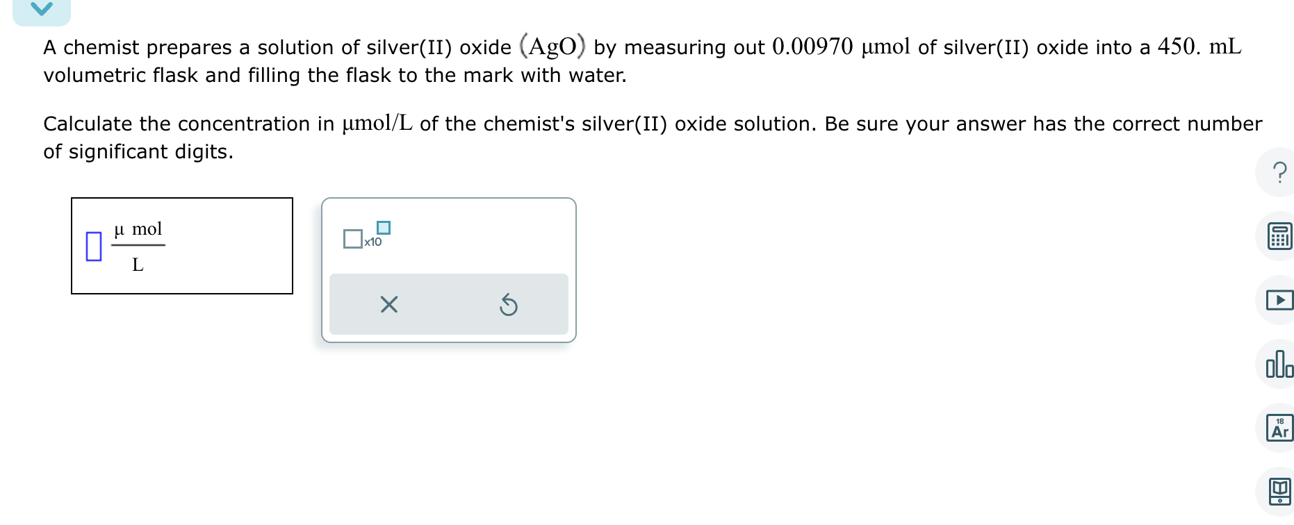 Solved A chemist prepares a solution of silver(II) oxide | Chegg.com