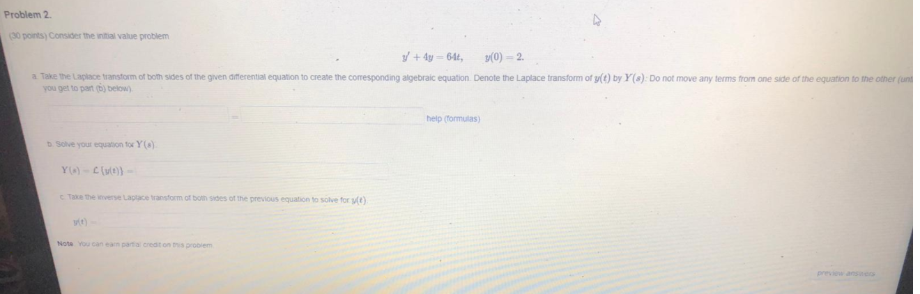 Solved Problem 2. (30 points) Consider the initial value | Chegg.com