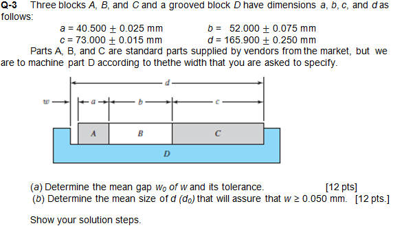 Solved Q-3 Three blocks A, B, and C and a grooved block D | Chegg.com