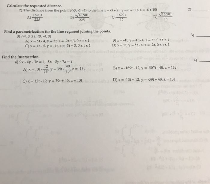 Solved Calculate the requested distance. The distance from | Chegg.com