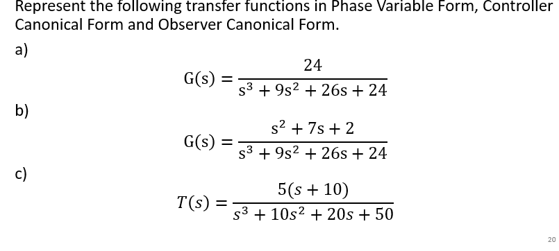 Solved Represent the following transfer functions in Phase | Chegg.com