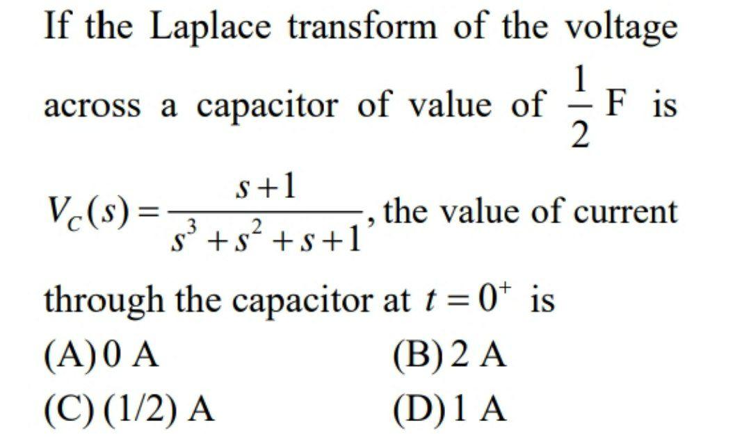 Solved , If the Laplace transform of the voltage 1 across a | Chegg.com