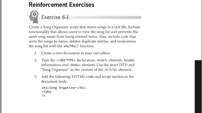 Solved Reinforcement Exercises Exercise 6-1 Create a Song | Chegg.com