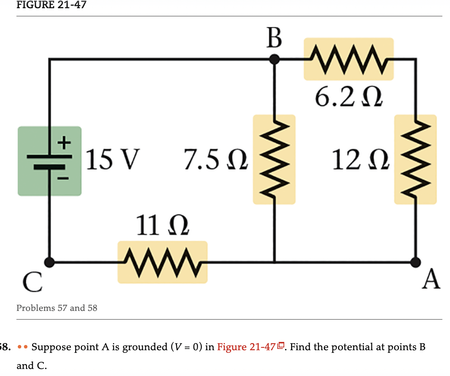 Solved 3. - Suppose point A is grounded (V=0) in Figure | Chegg.com