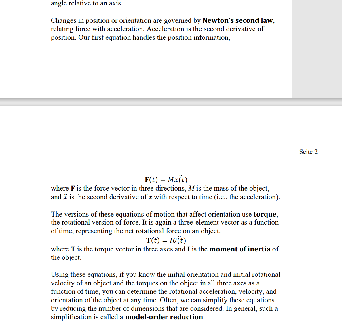 Solved W1269 Simulation Engineering Assignment 1 Motion in | Chegg.com