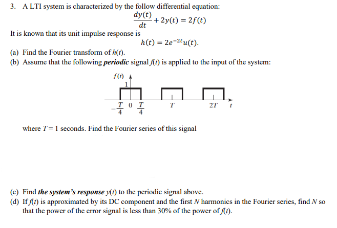Solved A LTI system is characterized by the follow | Chegg.com