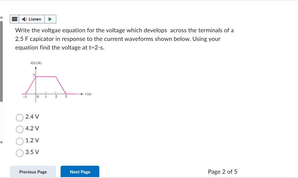 Solved Write the voltgae equation for the voltage which | Chegg.com