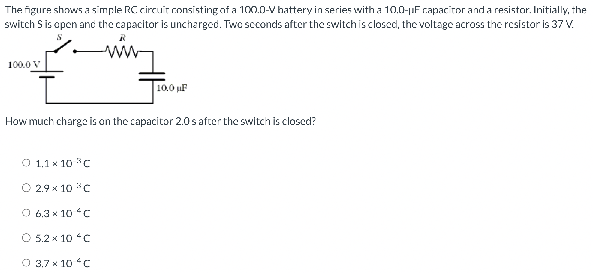 Solved The figure shows a simple RC circuit consisting of a | Chegg.com