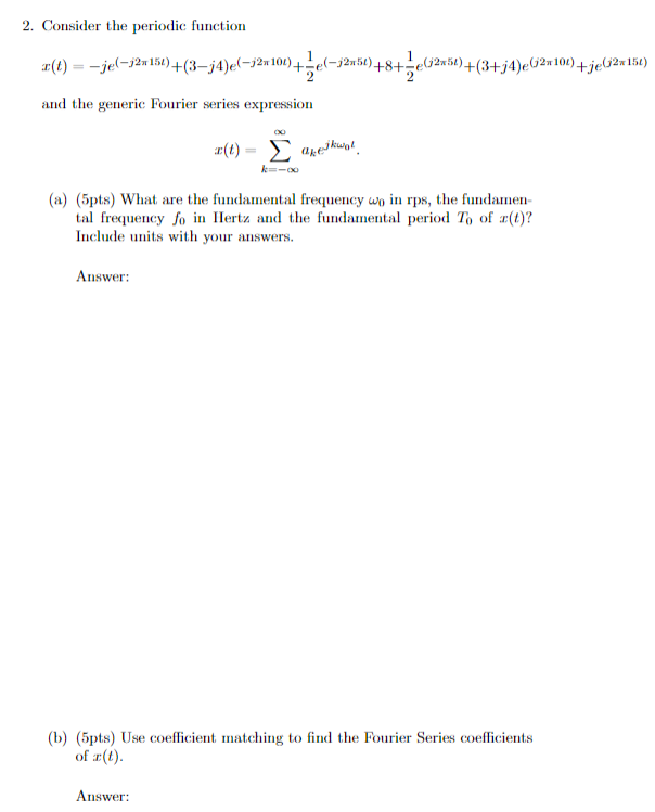 Solved 2. Consider the periodic function | Chegg.com