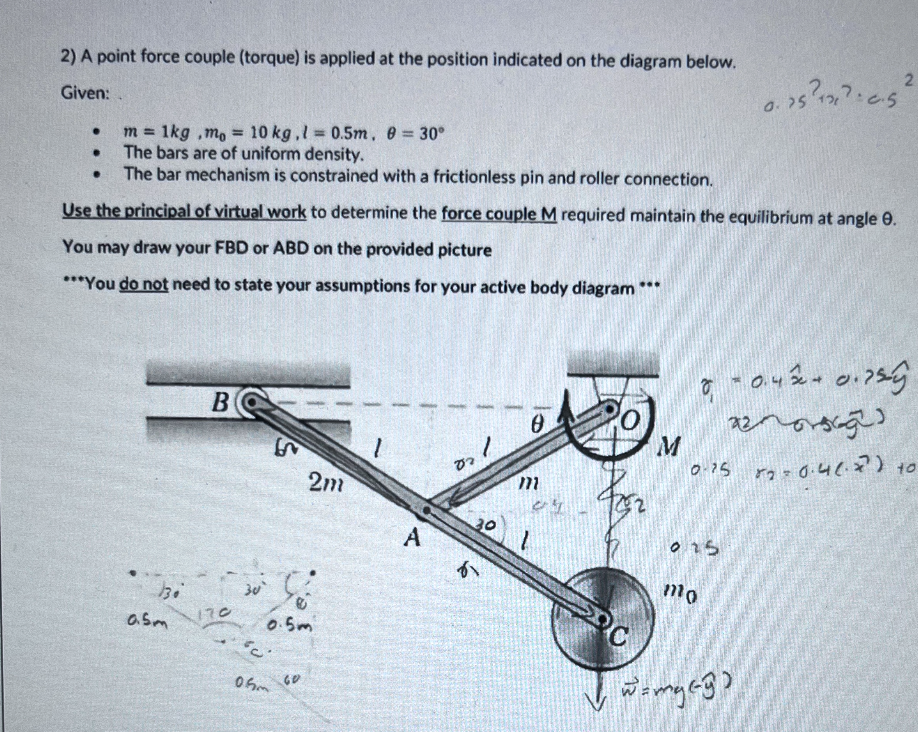 Solved A point force couple (torque) is ﻿applied at ﻿the | Chegg.com