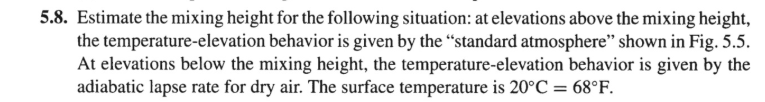 Solved 5.8. Estimate the mixing height for the following | Chegg.com